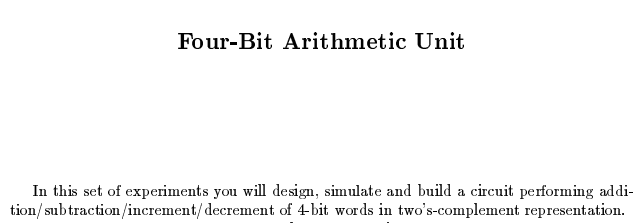 Solved Four Bit Arithmetic Unit In This Set Of Experiments 4868