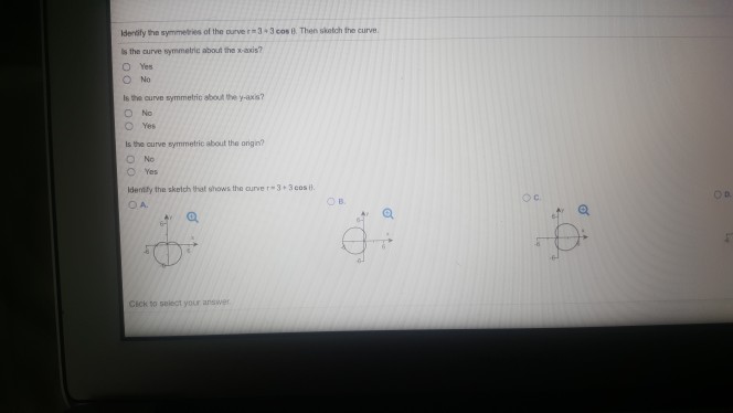 Solved Identify the symmetries of the curve r = 3 + 3 cos | Chegg.com