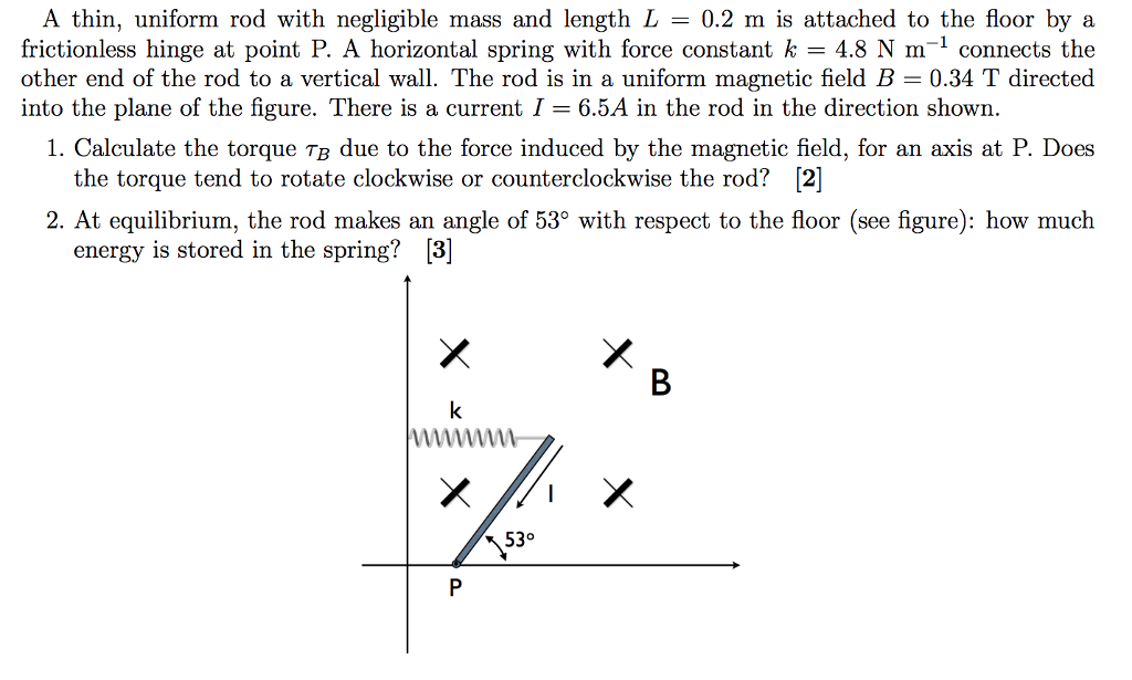 Solved A thin, uniform rod with negligible mass and length L | Chegg.com
