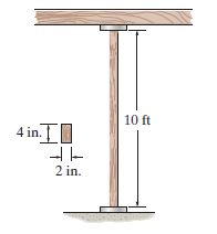 Solved The 10-ft wooden column has the dimensions shown. | Chegg.com