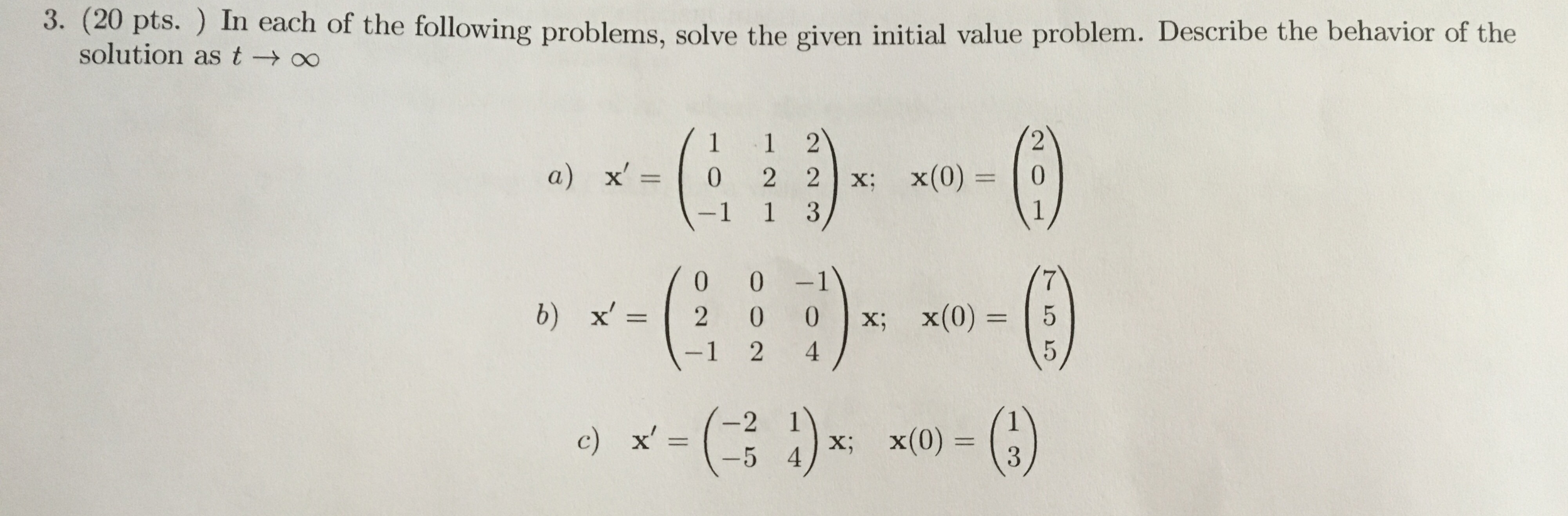 Solved In each of the following problems, solve the given | Chegg.com