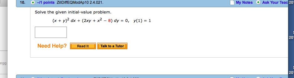 Solved Solve the given initial-value problem. (x + y)^2 dx | Chegg.com