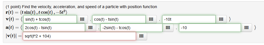 Solved Find the velocity, acceleration, and speed of a | Chegg.com