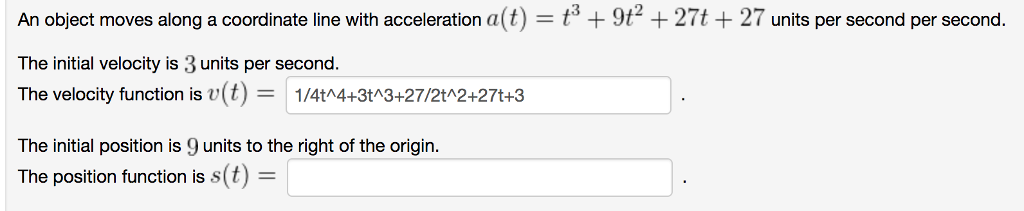 Solved An Object Moves Along A Coordinate Line With