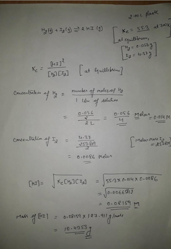 Solved Constants Periodic Table PartA For the reaction H, | Chegg.com