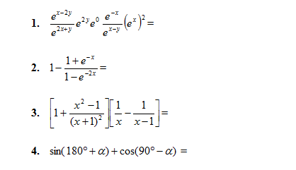 Solved Simplify the following expressions ex - 2y/e2x + y | Chegg.com