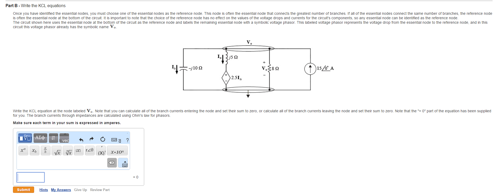 Solved Part B - Write the KCL equations Once you have | Chegg.com