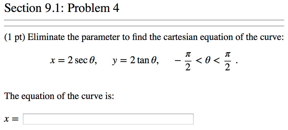 Solved Eliminate the parameter to find the Cartesian | Chegg.com
