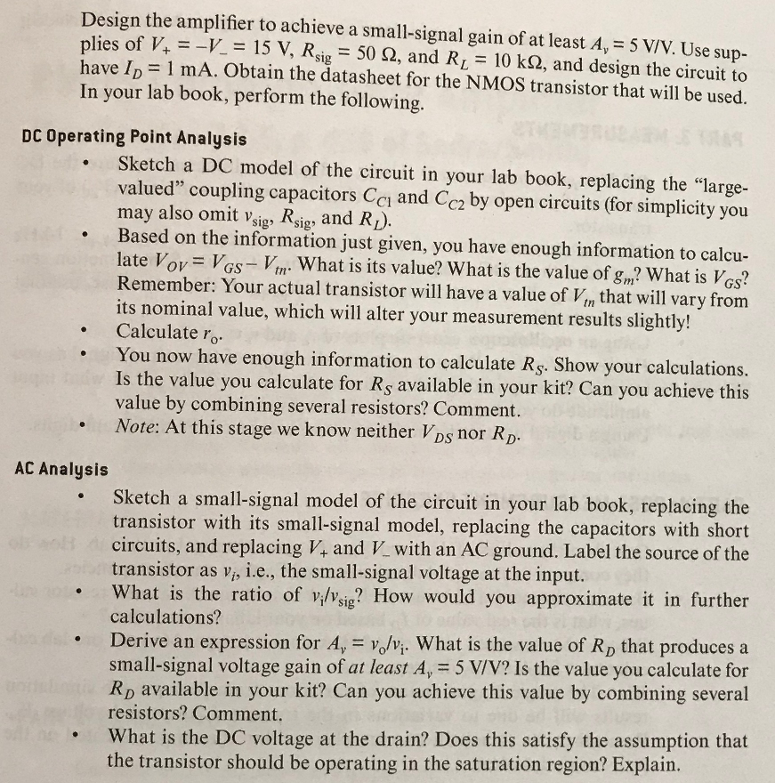 Solved PART 1: DESIGN AND SIMULATION Consider the cireuit | Chegg.com