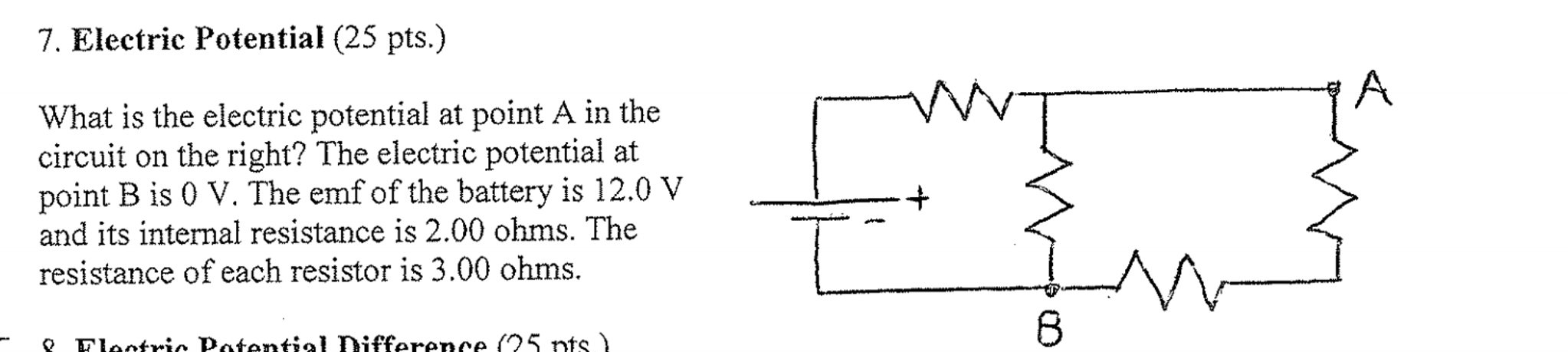 Solved Electric Potential What is the electric potential at | Chegg.com