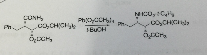 Solved Ph NHCO2-t-C4H9 CONH Pb (O2CCH3)4 Ph CO2CH(CH3)2 | Chegg.com