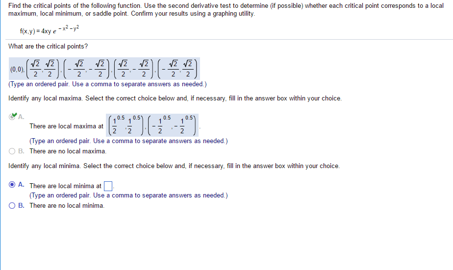 Solved Find the critical points of the following function. | Chegg.com