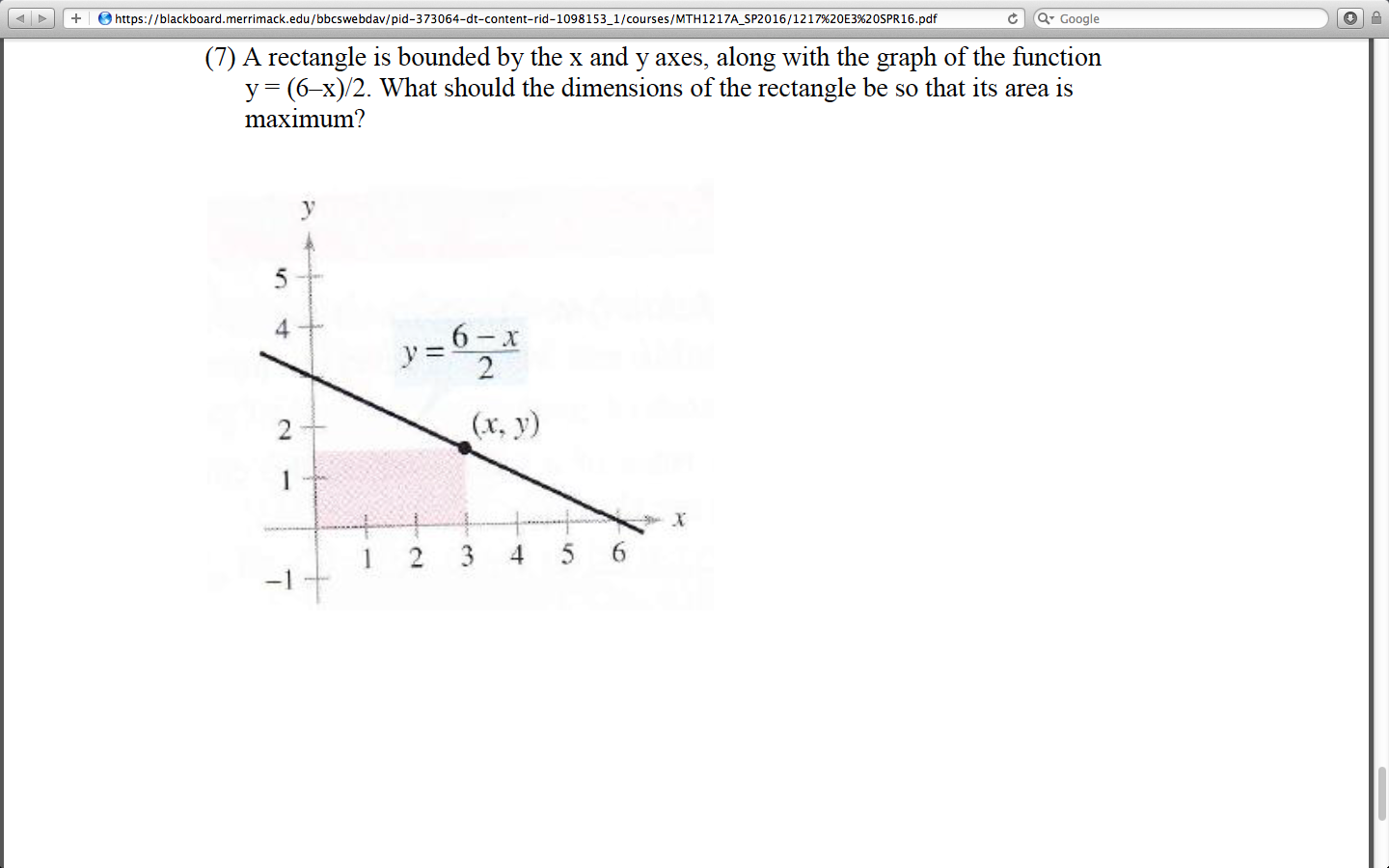 Solved A rectangle is bounded by the x and y axes, along | Chegg.com