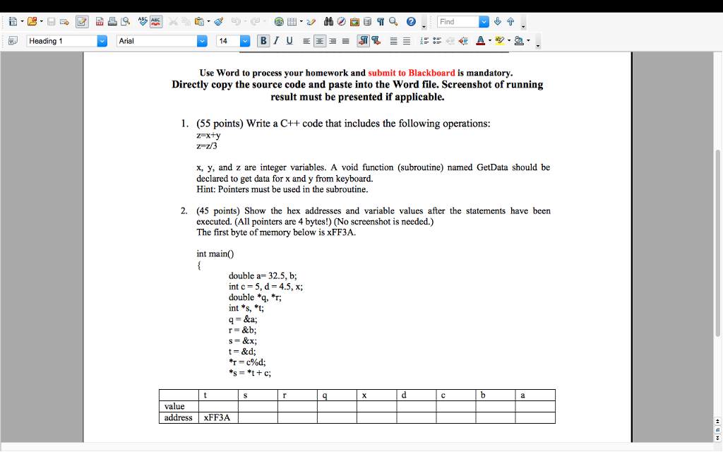 Solved 眭i-V'醀0里囝TQ, @.:|Find Heading 1 Arial Use Word to | Chegg.com