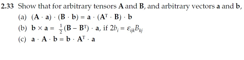 2.33 Show that for arbitrary tensors A and B, and | Chegg.com