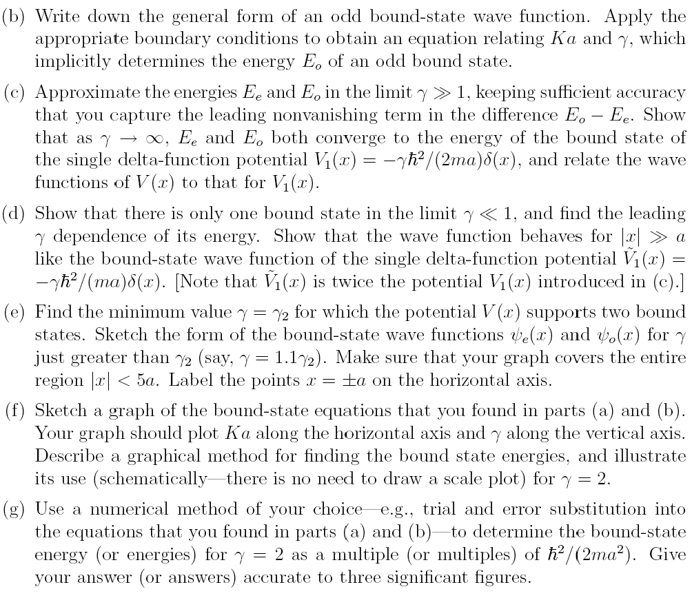 Solved A particle of mass m moves in the one-dimensional | Chegg.com