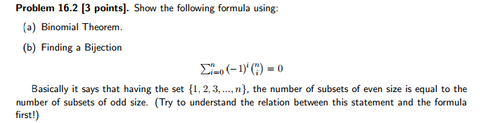 Solved Problem 16.2. Show the following formula using: (a) | Chegg.com