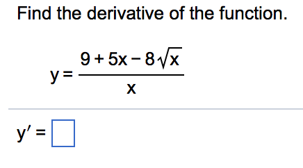 Solved Find the derivative of the function | Chegg.com