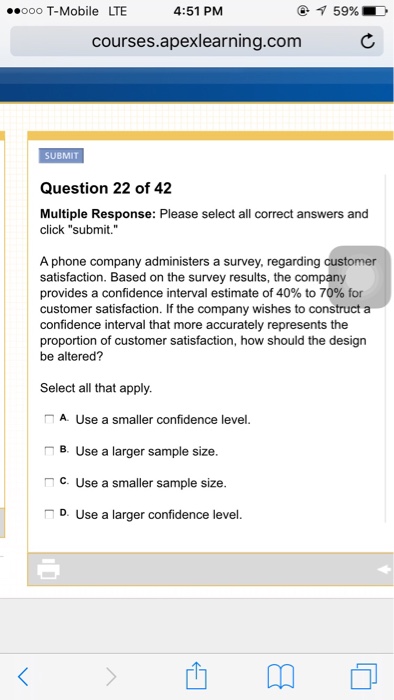 Solved ooo T-Mobile LTE 4:51 PM courses.apexlearning.com | Chegg.com