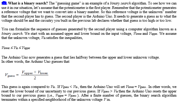 Arduino Uno guessing game2players (analog to digital | Chegg.com