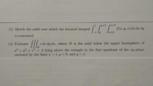 Solved Sketch the solid over which the iterated integral | Chegg.com