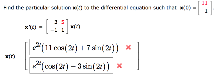 Solved Find the particular solution x(t) to the differential | Chegg.com