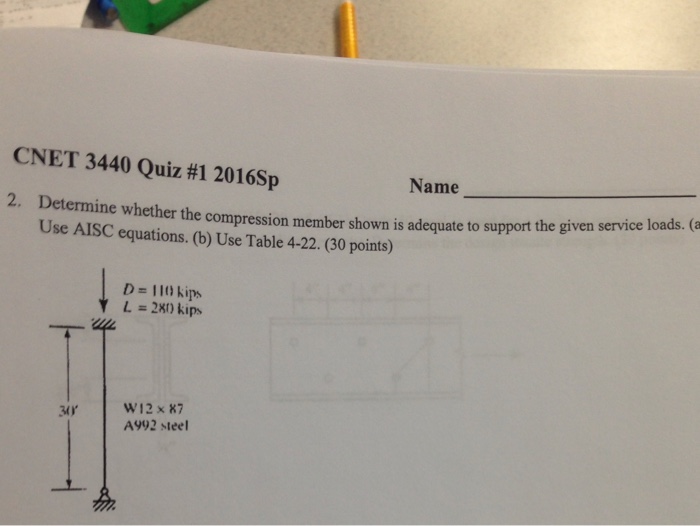 Solved Determine Whether The Compression Member Shown Is Chegg