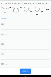 Solved Sort the following molecules from most acidic to | Chegg.com