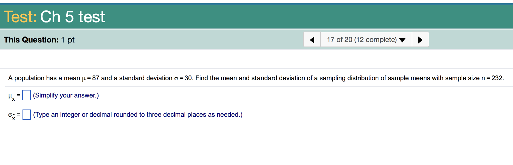 Solved Test: Ch 5 test This Question: 1 pt 17 of 20 (12 | Chegg.com