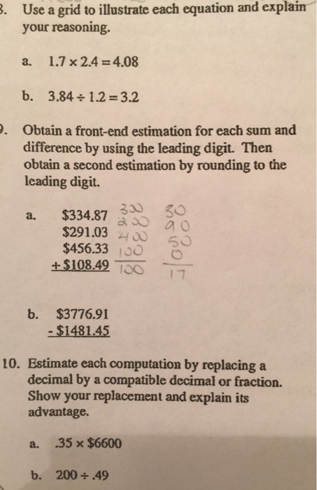 Solved Use a grid to illustrate each equation and explain | Chegg.com