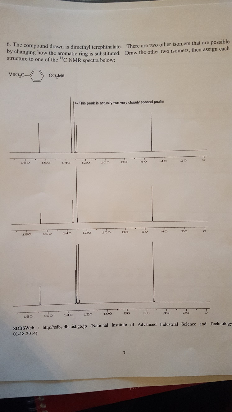 Solved The compound drawn is dimethyl terephthalate there | Chegg.com
