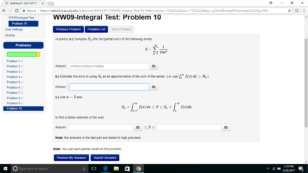 Solved Secure! https://webwork.as.uky Al 14 F1 | Chegg.com
