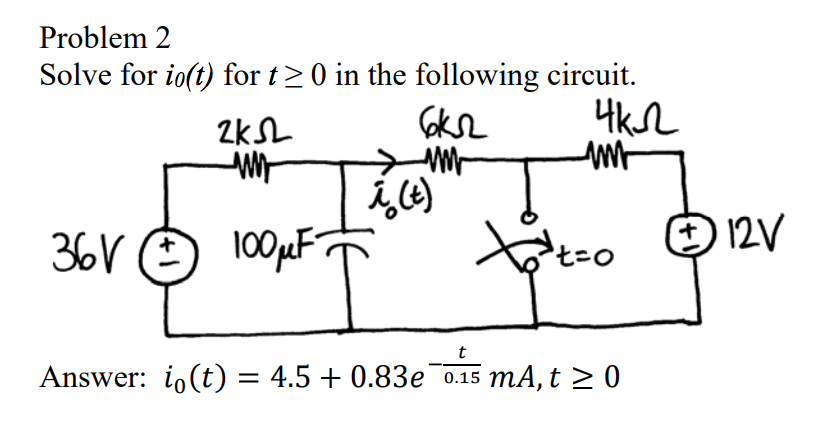 Solved Problem 2 Solve for ??? for 12 0 in the following | Chegg.com