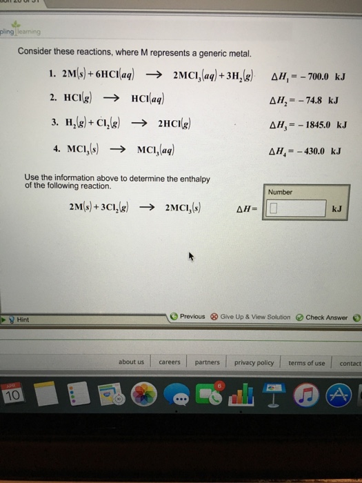 Solved Consider these reactions , where M represents a | Chegg.com
