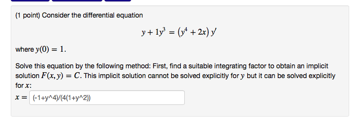Solved (1 point) Consider the differential equation where | Chegg.com