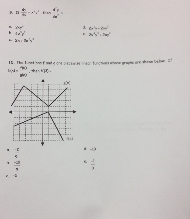 Solved The functions f and g arc piecewise linear functions | Chegg.com