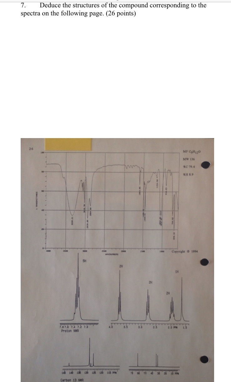 Solved Deduce the structures of the compound corresponding | Chegg.com