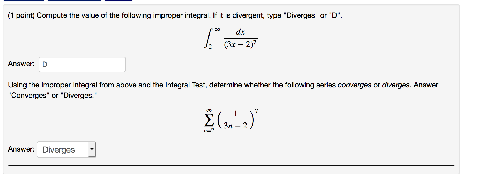 Solved Compute the value of the following improper integral. | Chegg.com