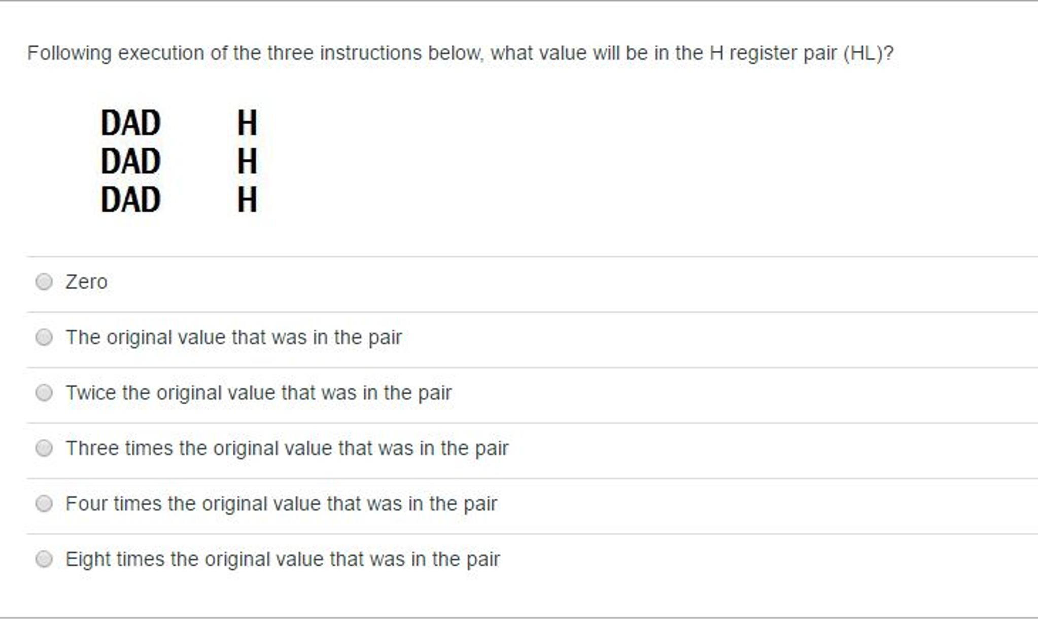 Solved Following execution of the three instructions below, | Chegg.com