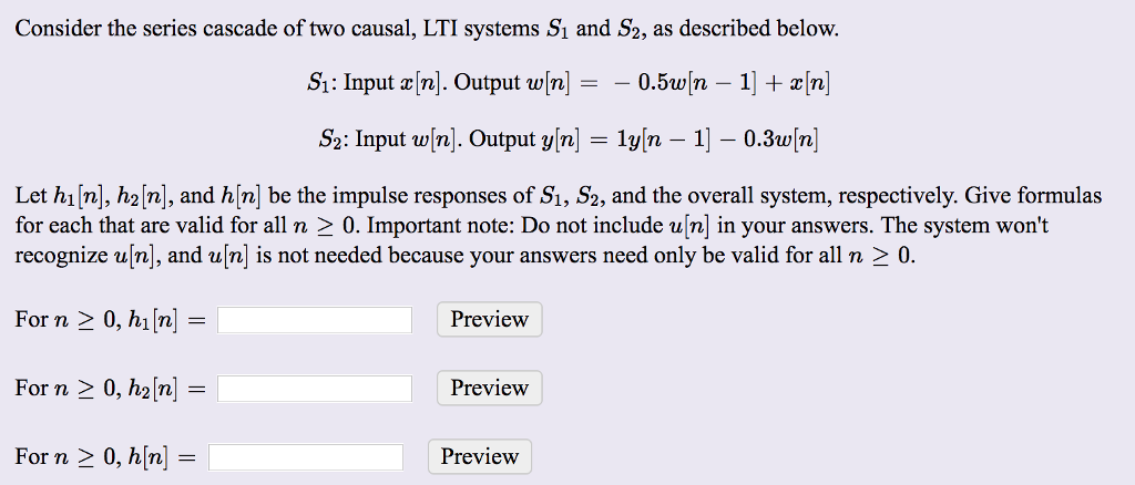 Solved Consider the series cascade of two causal, LTI | Chegg.com