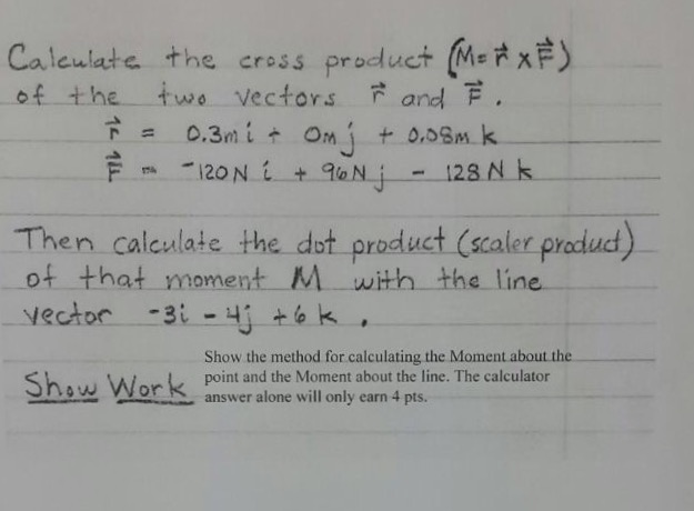 Solved Calculate the cross product (M = r vector times F | Chegg.com