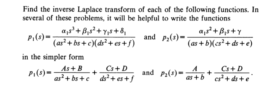 Solved Find the inverse Laplace transform of each of the | Chegg.com
