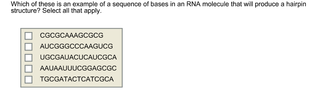 Solved Which of these is an example of a sequence of bases | Chegg.com