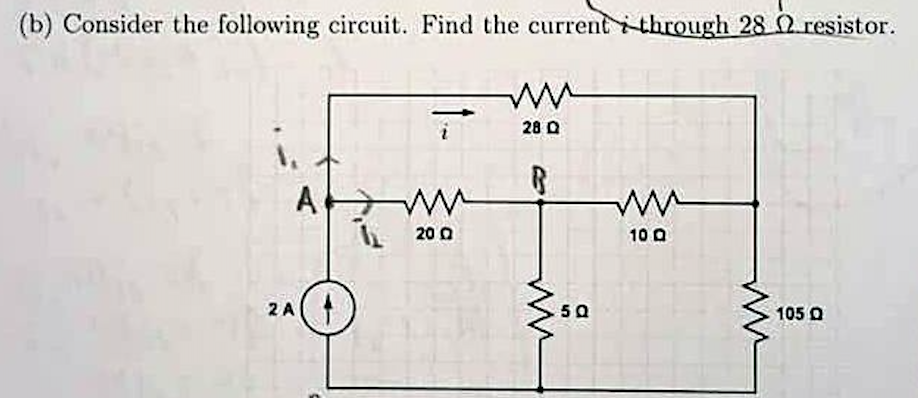 Solved (b) Consider the following circuit. Find the current | Chegg.com