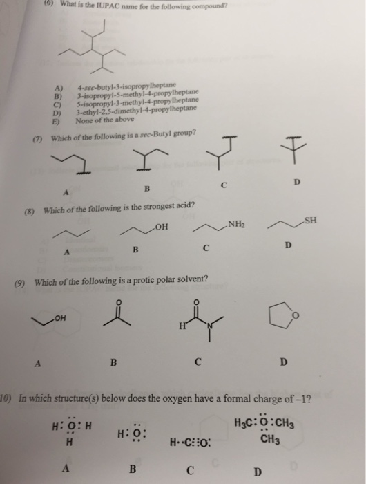 Solved What is the IUPAC name for the following compound? | Chegg.com