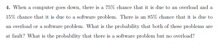 Solved When a computer goes down, there is a 75% chance that | Chegg.com