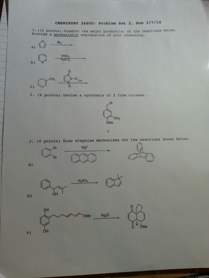 CHEMISTRY 26605 Problem Set 2, Due 3/7/14 points) | Chegg.com CHEMISTRY 26605 Problem Set 2, Due 3/7/14 points) | Chegg.com