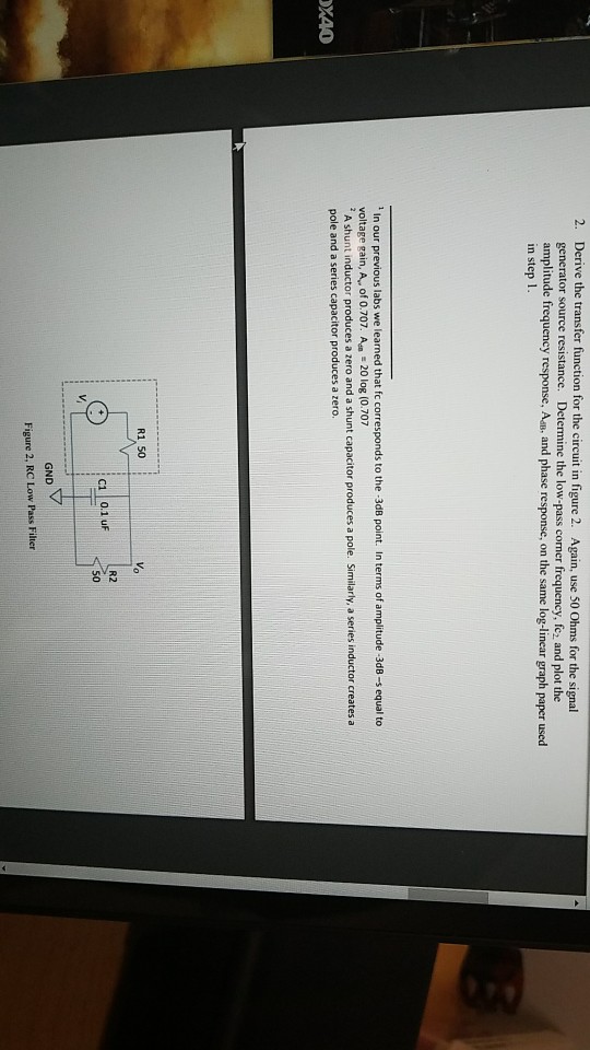 Solved 2. Derive the transfer function for the circuit in | Chegg.com