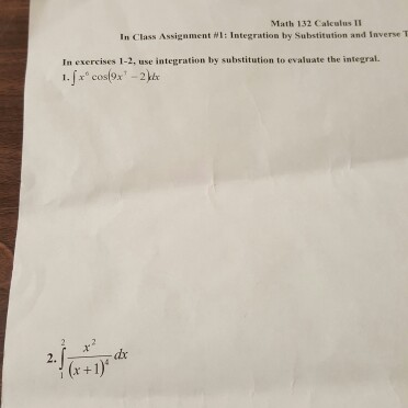 Solved Use integration by substitution to evaluate the | Chegg.com