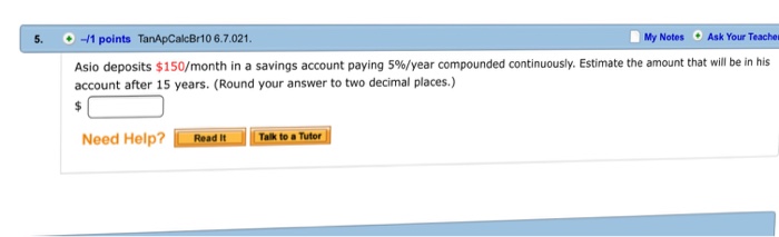 Solved Asio deposit $150/month in a savings account paying | Chegg.com